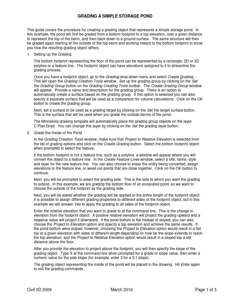 Grading A Simple Storage Pond | PDF | Button (Computing) | Command Line Interface