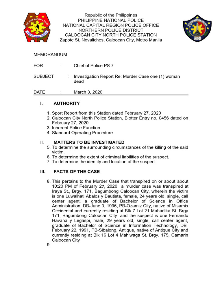 Investigation Report | PDF