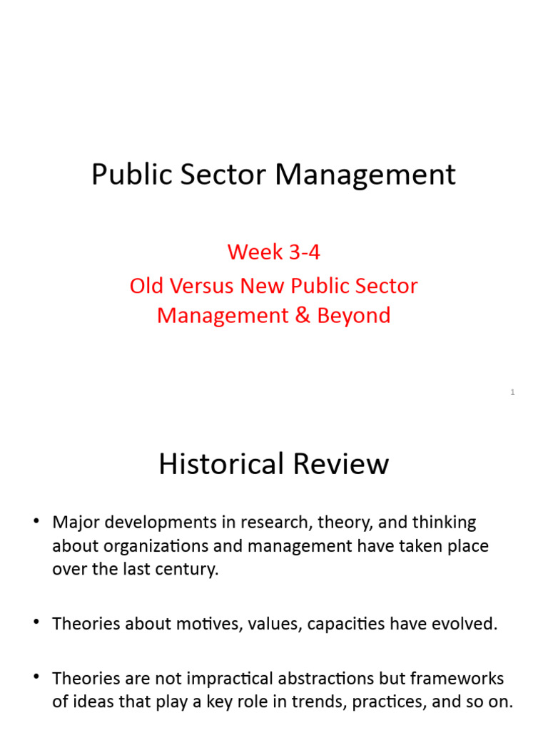 Week 3-4 Old Versus New Public Sector Management | PDF | Bureaucracy ...