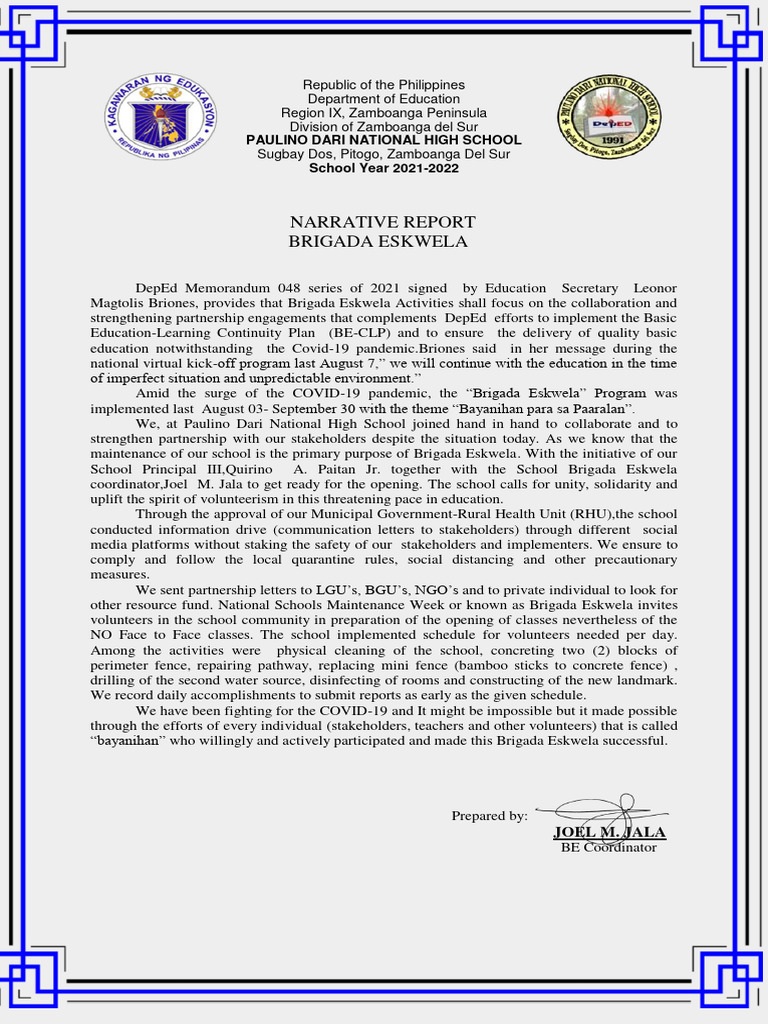 Narrative Report | PDF