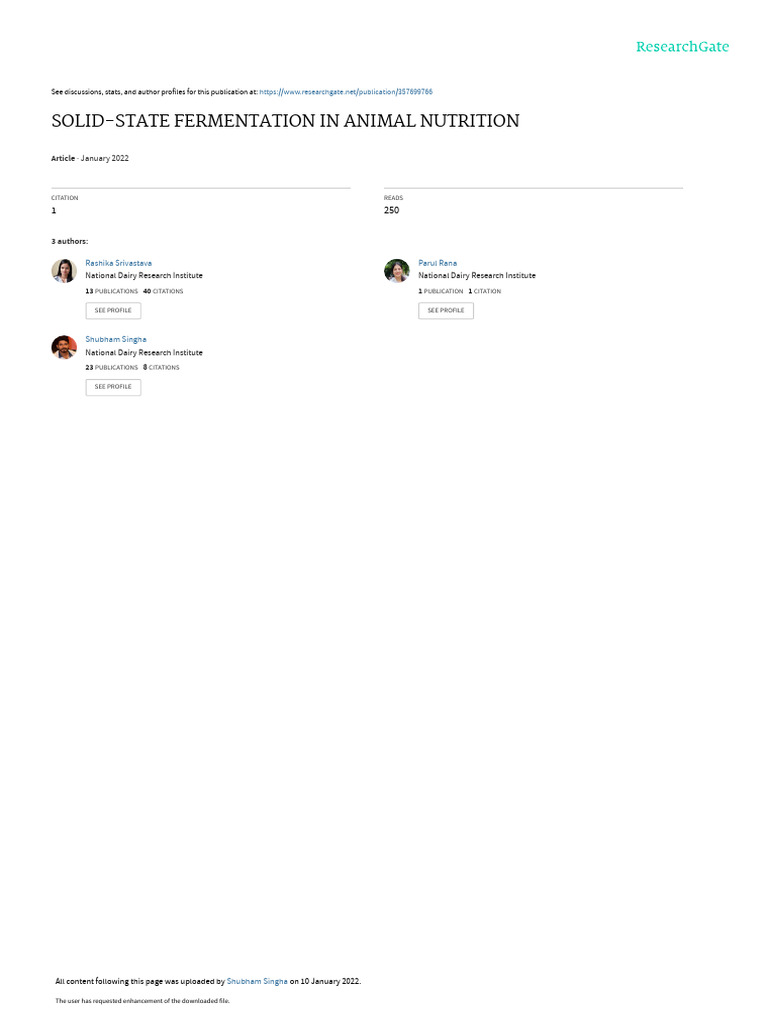 Solid-State Fermentation in Animal Nutrition | PDF | Microorganism | Bacteria