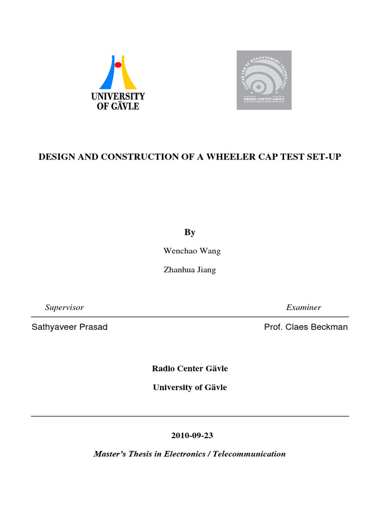Design and Construction of A Wheeler Cap Test Set-Up To Measure ...