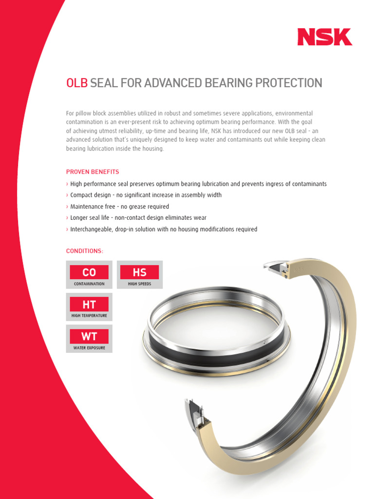 OLB Seal for Enhanced Bearing Protection | PDF | Bearing (Mechanical ...