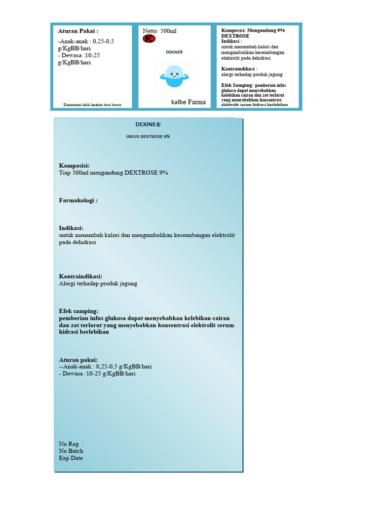Brosur Infus Dextrose | PDF