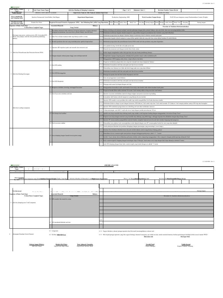 Prosedur Hauling dan Dumping Lumpuran | PDF