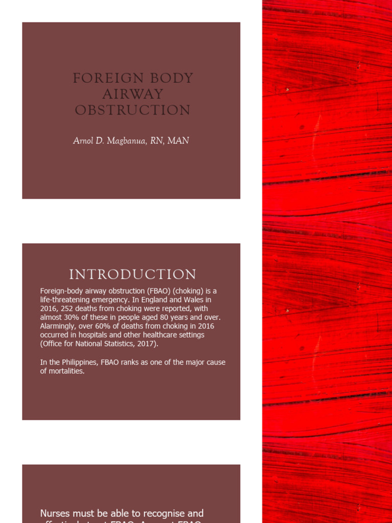 Foreign Body Airway Obstruction Lecture | PDF | Clinical Medicine ...