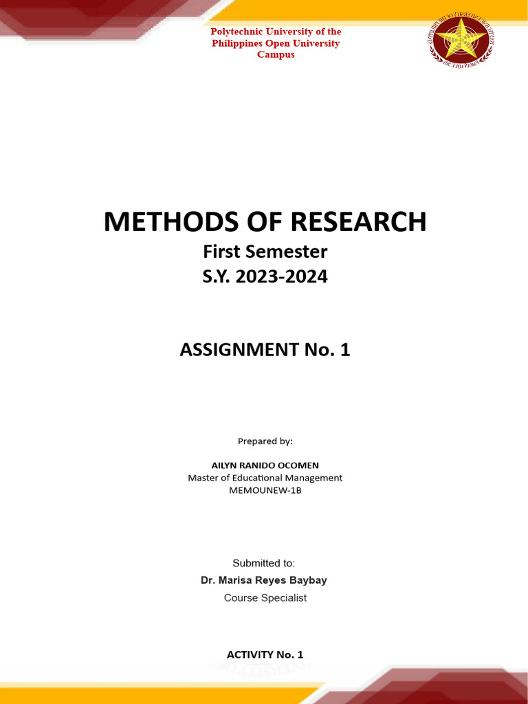 MEM Method of Research Activity 1 and 2 | PDF | Teachers | Learning