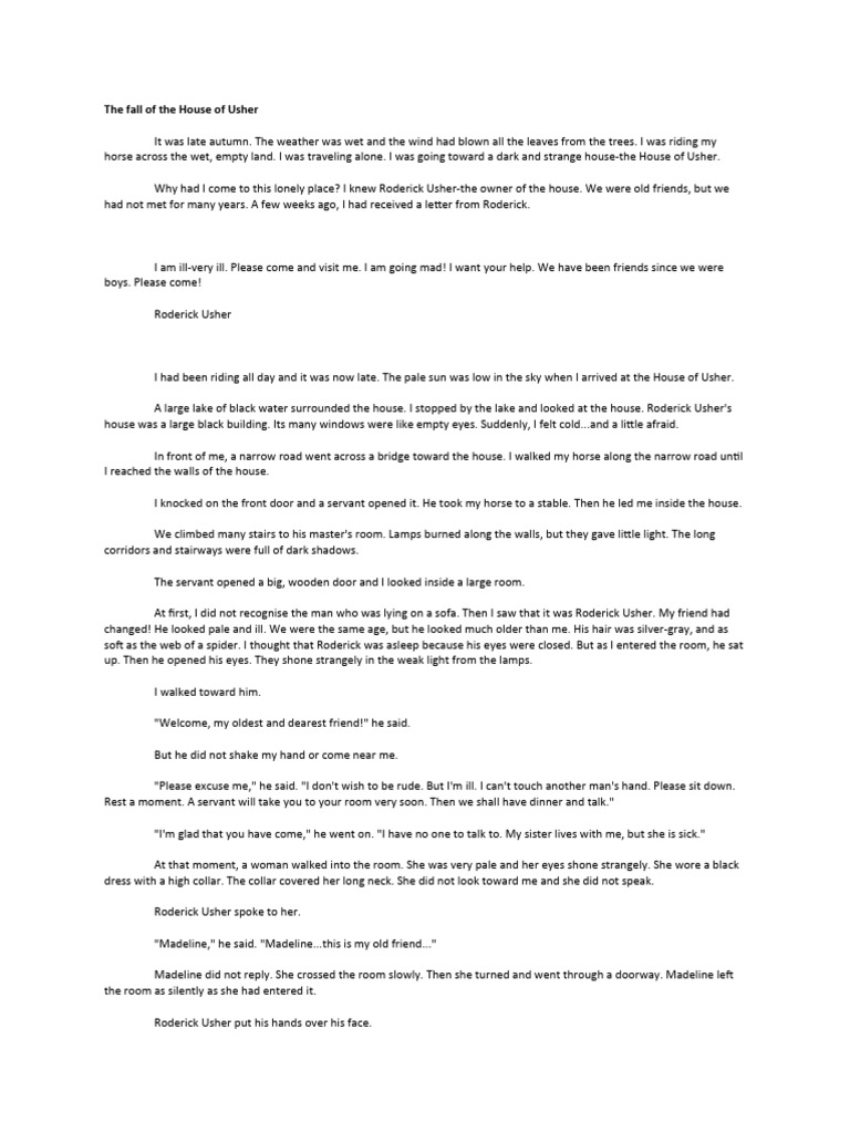 The Fall of The House of Usher-Edgar Allan Poe | PDF