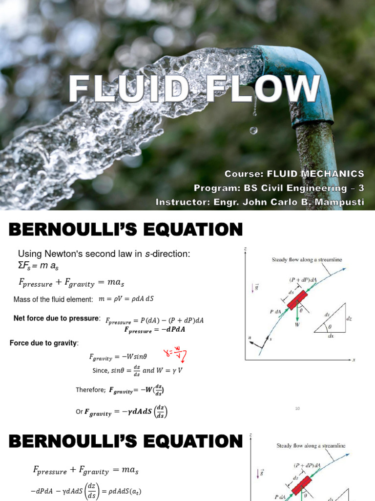Fluid Flow | PDF | Pressure | Fluid Dynamics