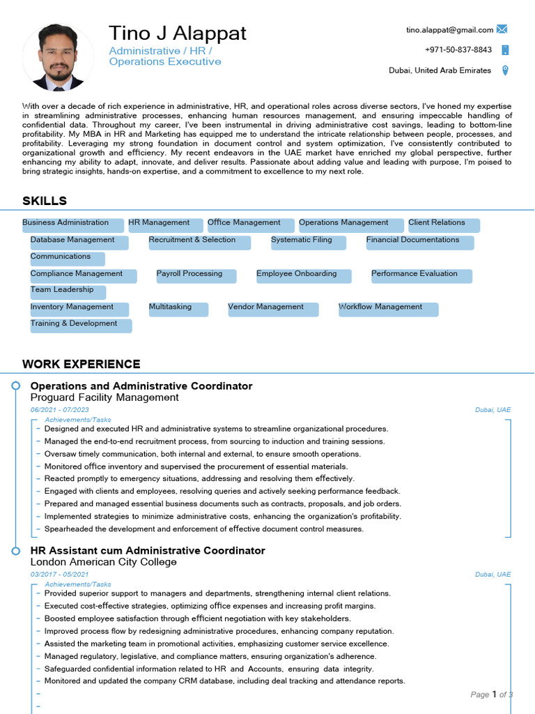 Tino's Resume | PDF | Payroll | Recruitment