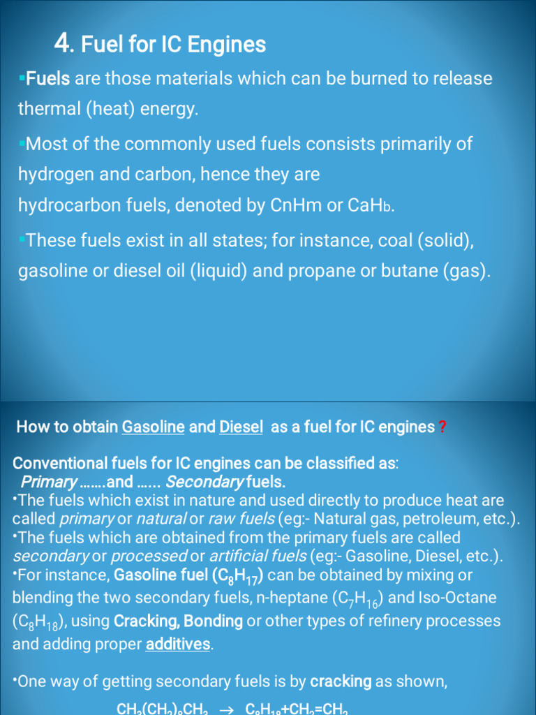 4.Fuels | PDF | Internal Combustion Engine | Gasoline
