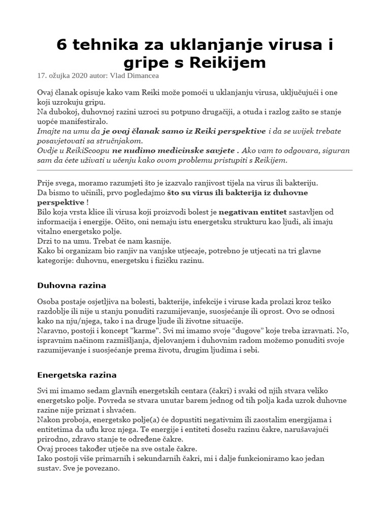 6 Tehnika Za Uklanjanje Virusa I Bakterija | PDF
