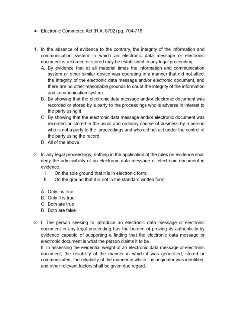 Electronic Commerce Act and Data Privacy Act | PDF | Information | Computer Security