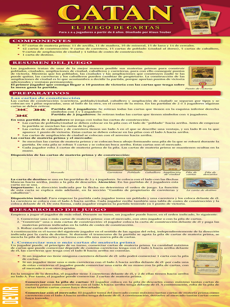 Rules Catan | PDF | Caballero | Importar
