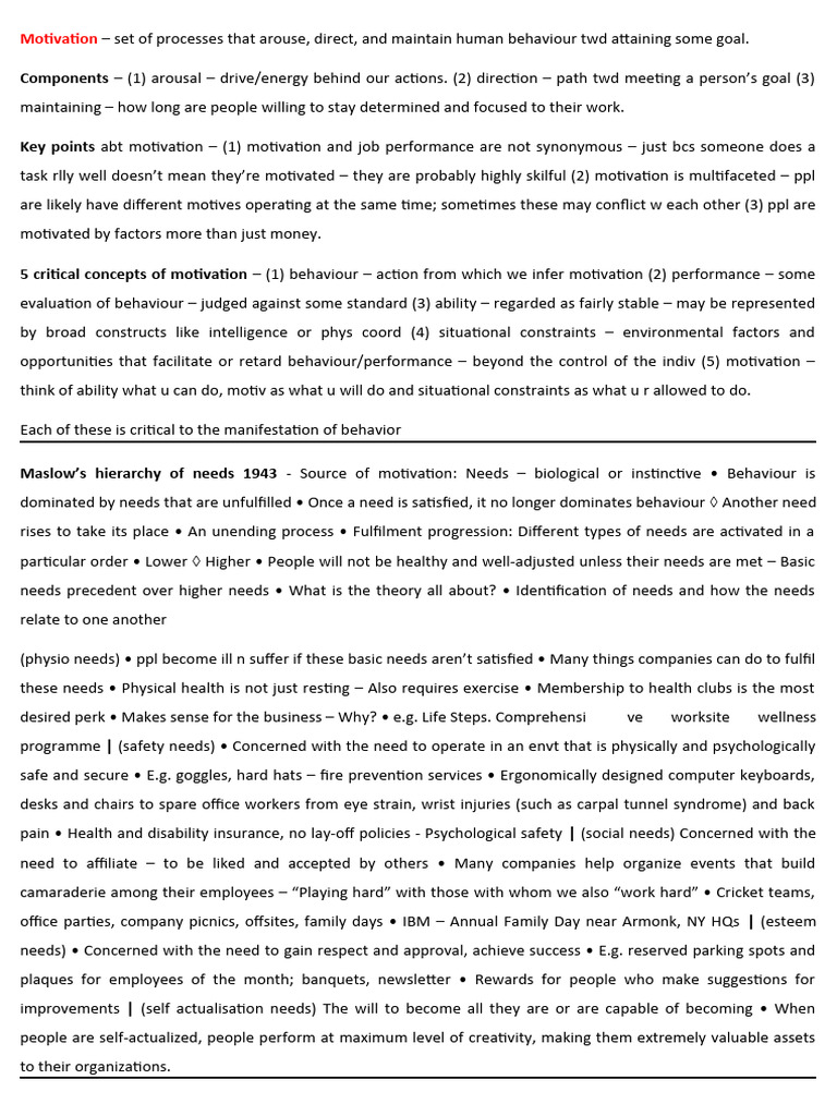 unit 2 work motivation | PDF | Goal | Motivational