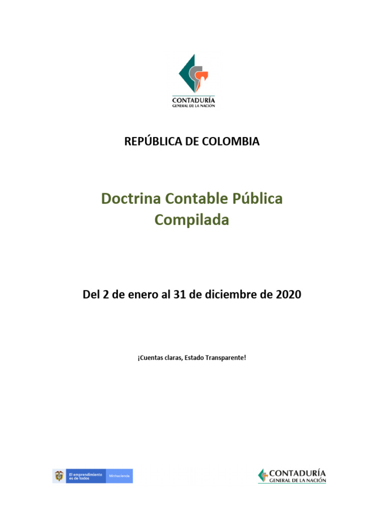 Doctrina Contable Pública 2020 | PDF | Contabilidad | Teneduría de libros