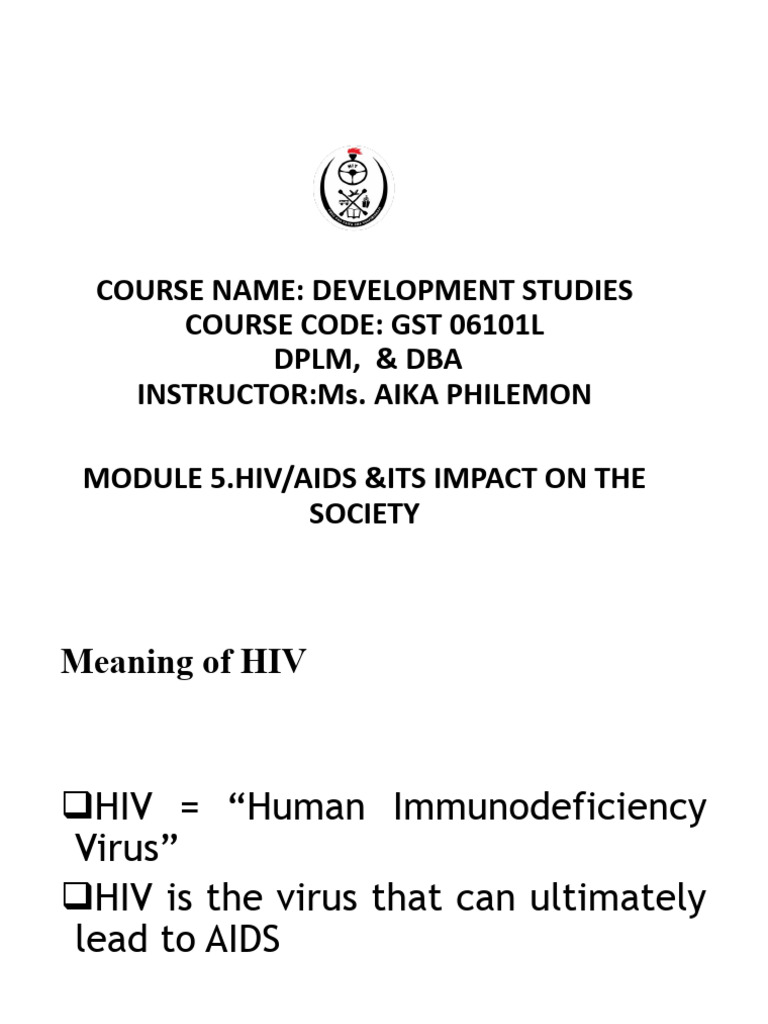 Module 5.hiv Aids | PDF | Hiv/Aids | Management Of Hiv/Aids