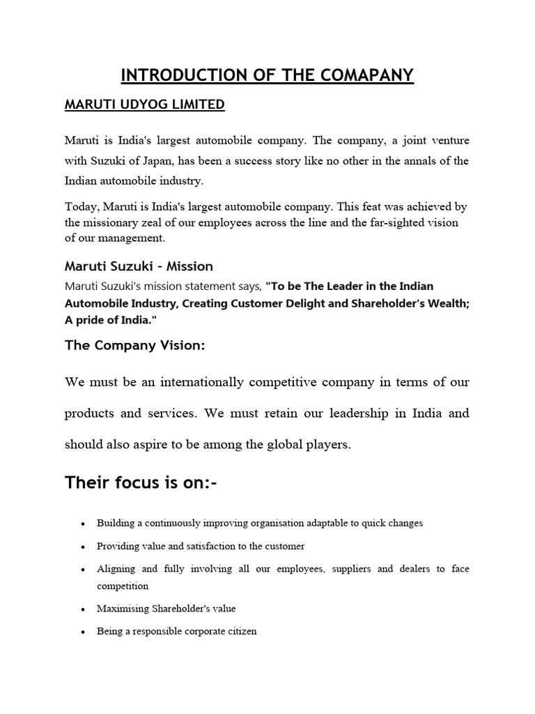 Introduction of The Comapany | PDF | Business | Economies