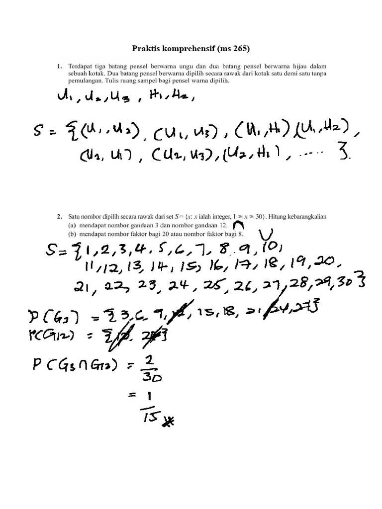 Latihan Komprehensif Bab 9 Matematik Tingkatan 4 | PDF