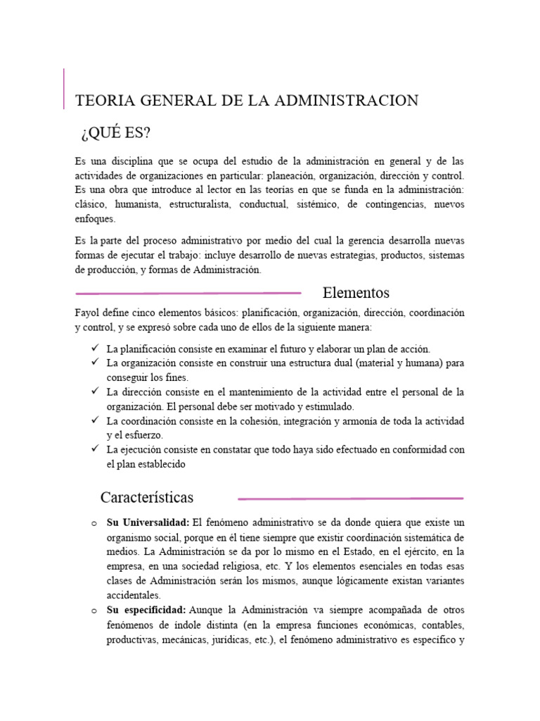 Teoria General de La Administracion | PDF | Planificación | Business