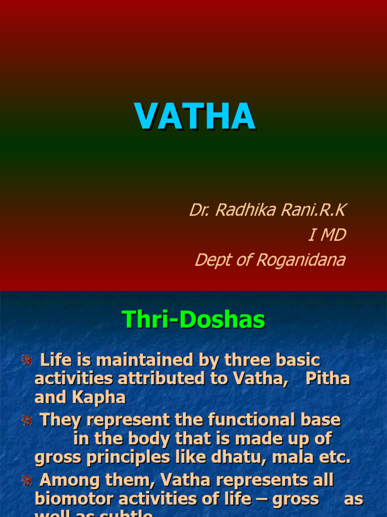Concept of Vatha | PDF | Prana | Hindu Philosophy