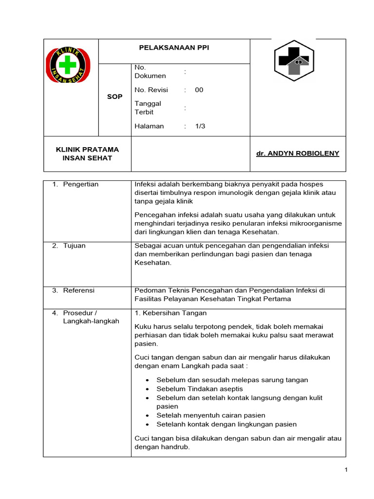 Sop Pelaksanaan Ppi | PDF