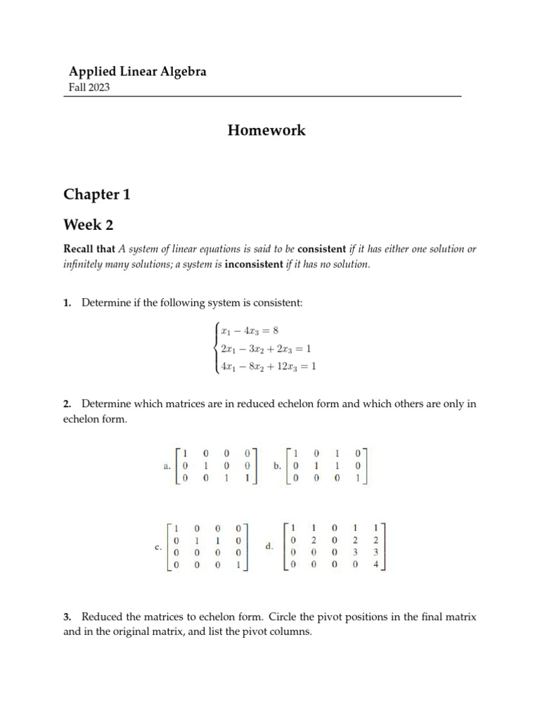 HW Applied LAw3+4 | PDF | Matrix (Mathematics) | Linear Map