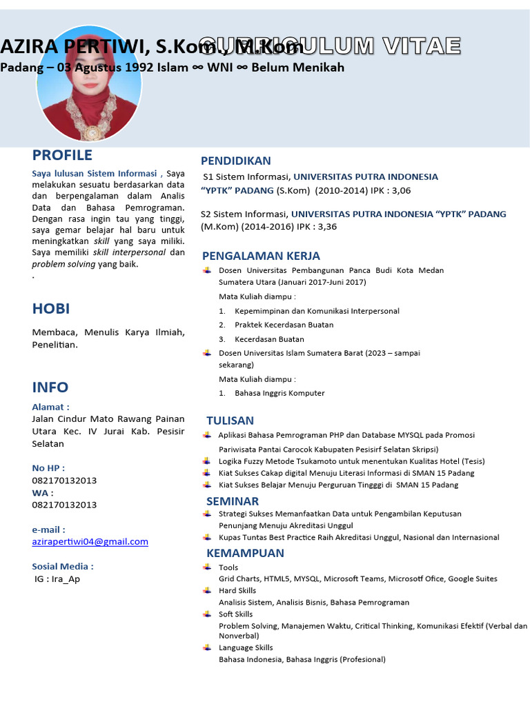 CV Annida Dahrul Psikologi | PDF