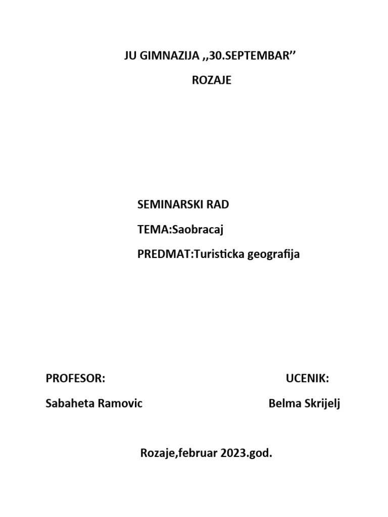 Saobracaj | PDF