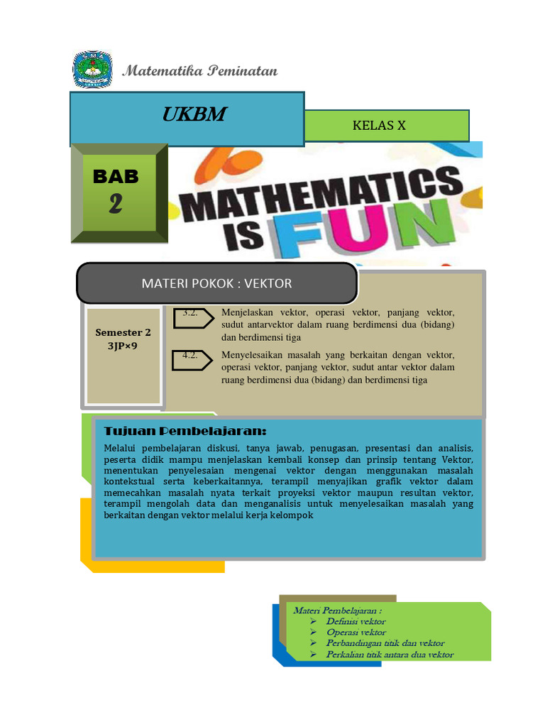 UKBM MTP-3.2.4.2-2-2-1 (Operasi Vektor, Perbandingan Vektor) | PDF