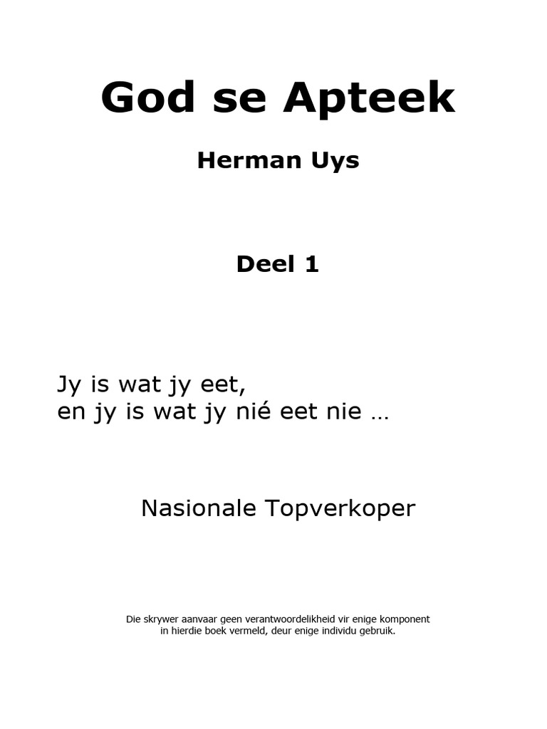1 - God Se Apteek Boek-1-1 | PDF