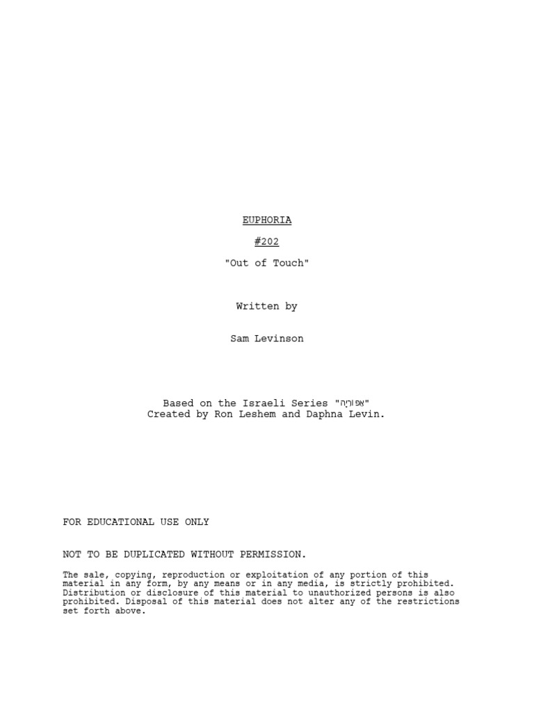 Euphoria - Episode 202 Out of Touch | PDF