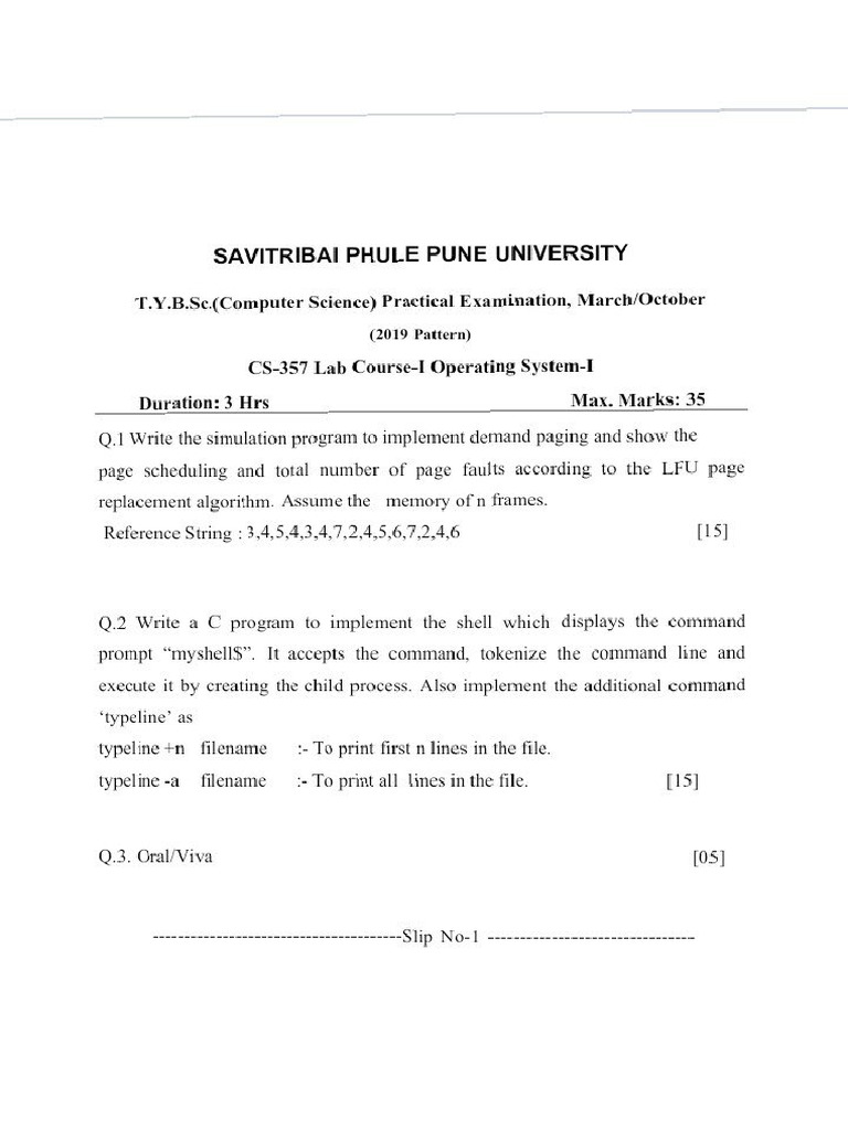 Operating System Slips | PDF