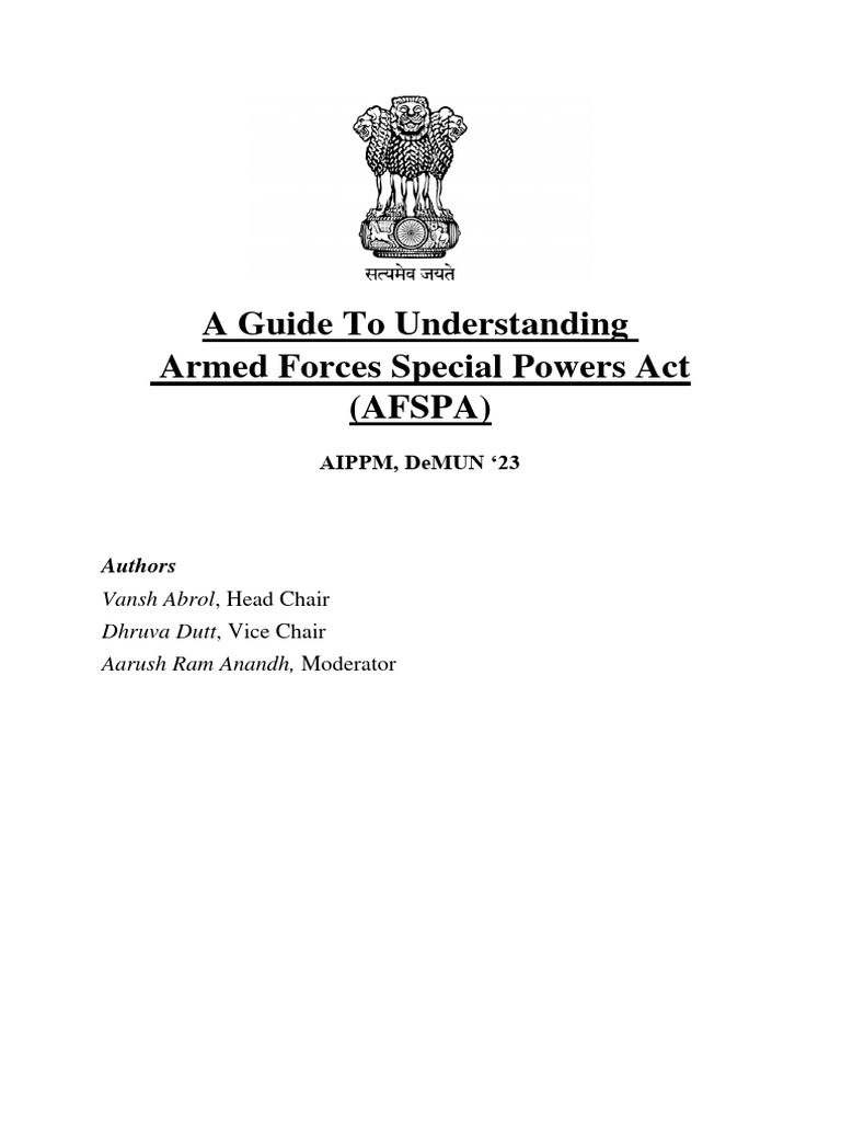 Afspa Guide | PDF | Human Rights | Justice
