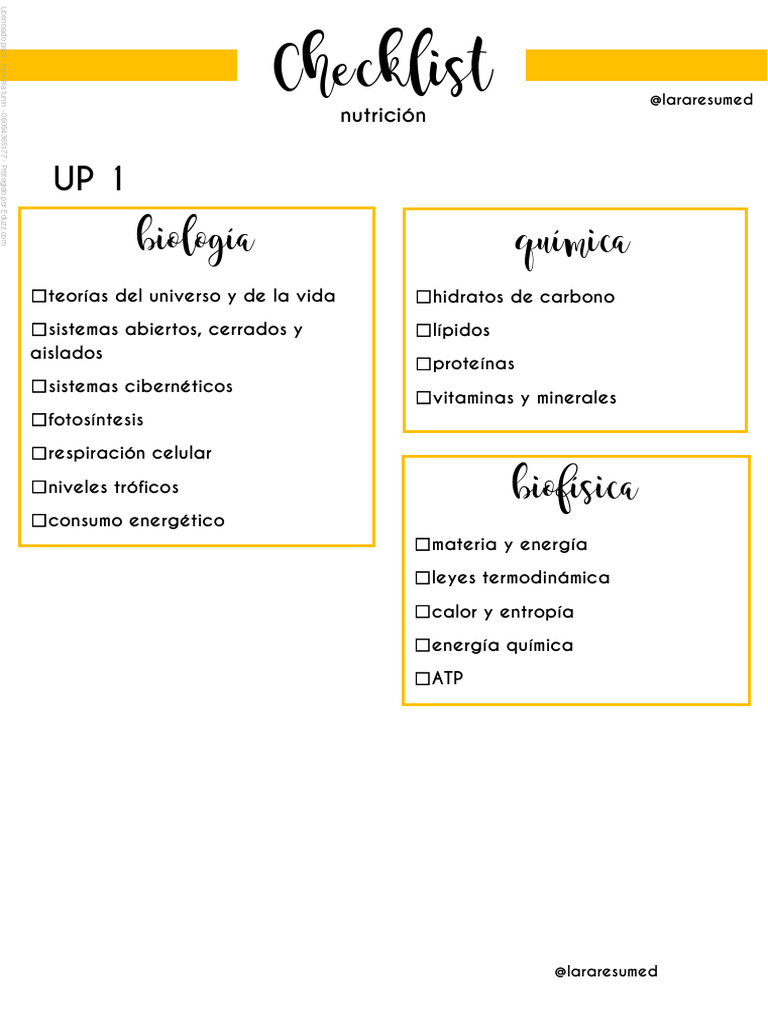 Checklist-Nutri 1 | PDF | Digestión | Metabolismo