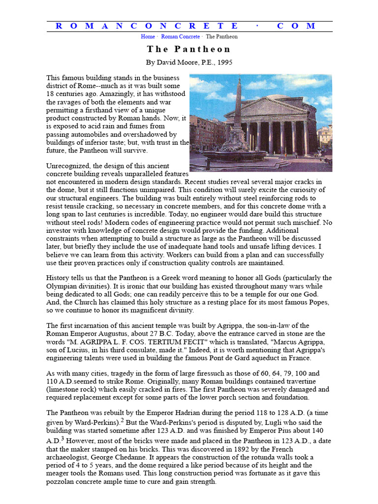 The Pantheon by David Moore | PDF | Dome | Fracture