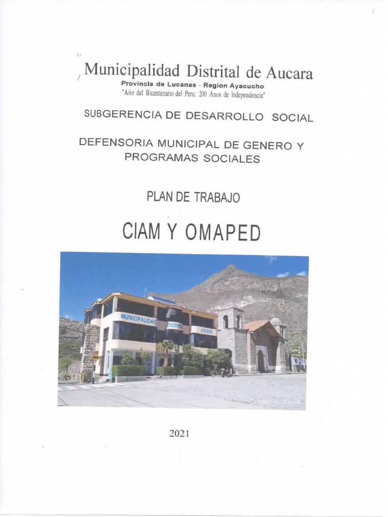 Plan de Trabajo de Ciam-2021295 | PDF