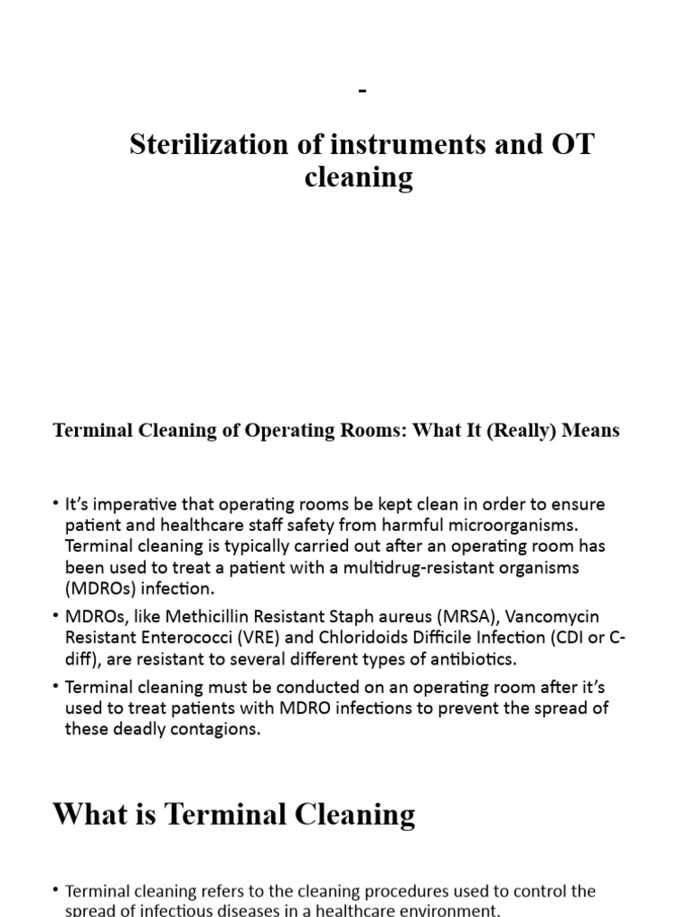 Terminal Cleaning in Operating Rooms | PDF