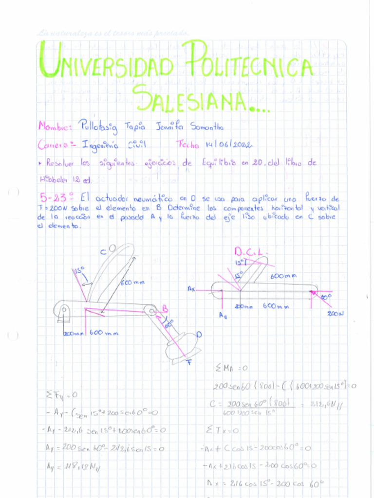 Deber de Estatica | PDF