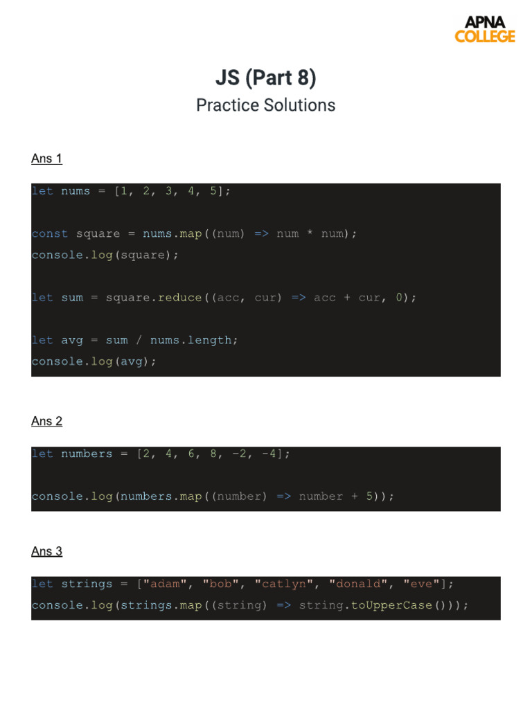JS Part 8 (Ans) | PDF