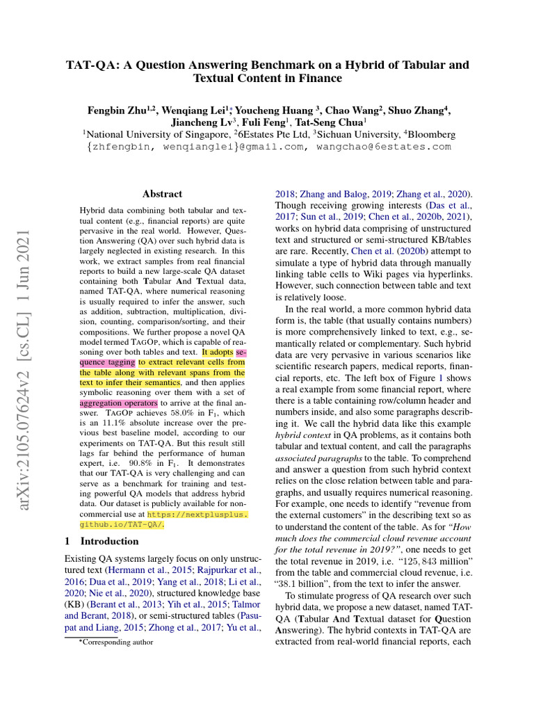 Tat Qa | PDF | Annotation | Statistical Classification