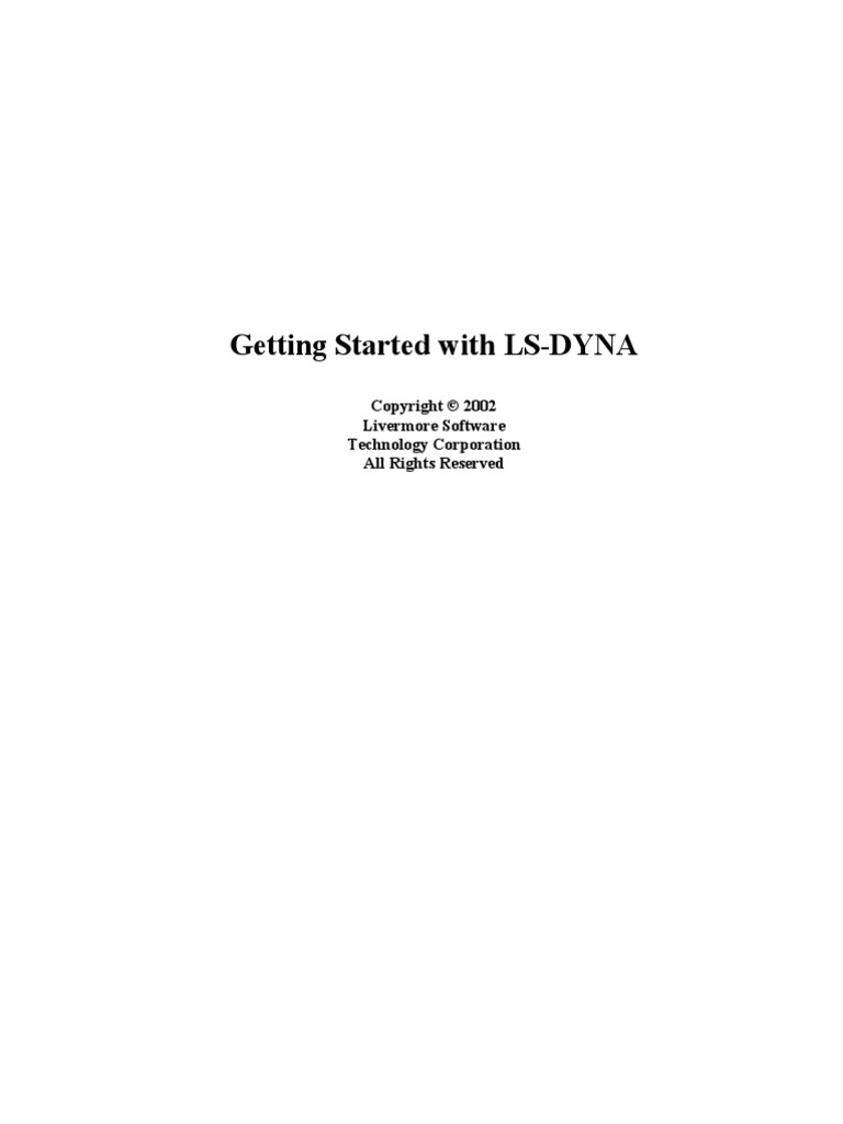 Introduction of LS-DYNA | PDF | Equations | Heat
