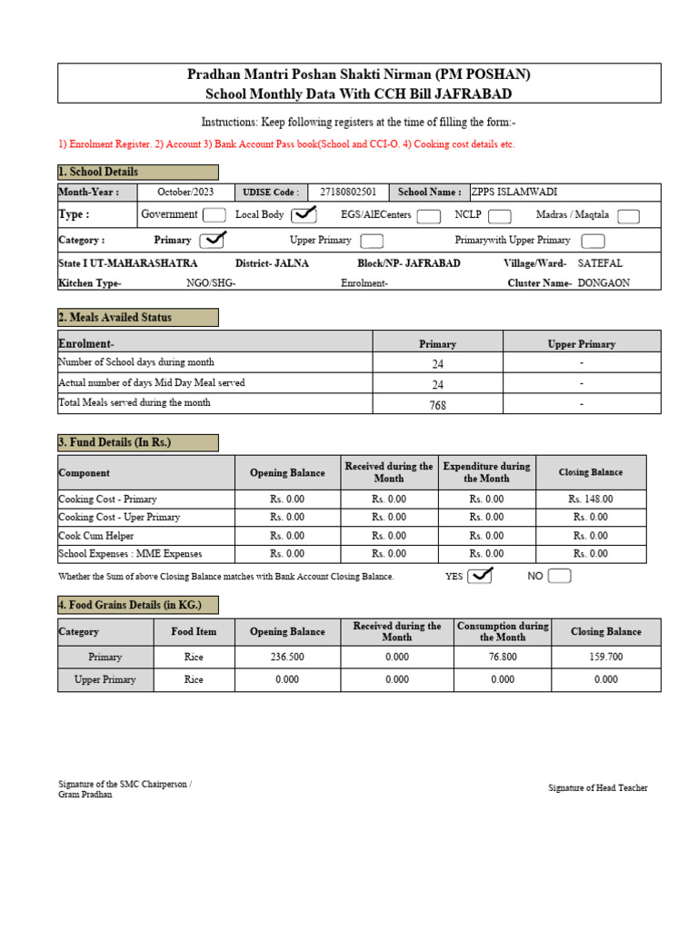 Monthly DATA With CCH Bill+Prapatr B | PDF | Food And Drink