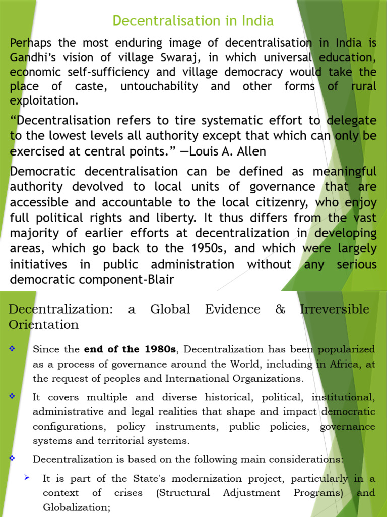 Unit 10 Democratic Decentralization in India | PDF | Government ...