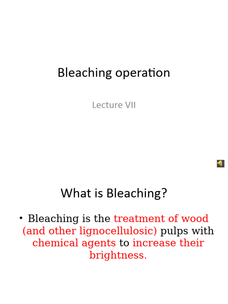 Bleaching Operation | PDF | Pulp (Paper) | Chemistry