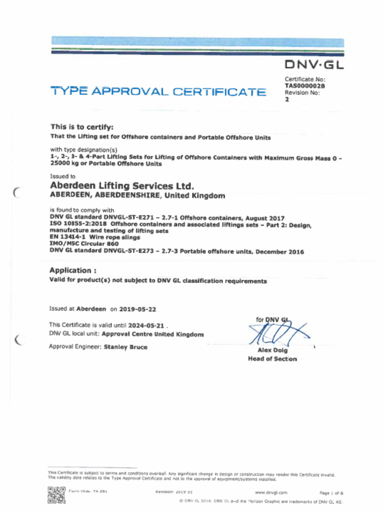 DNVGL Type Approval Certificate | PDF