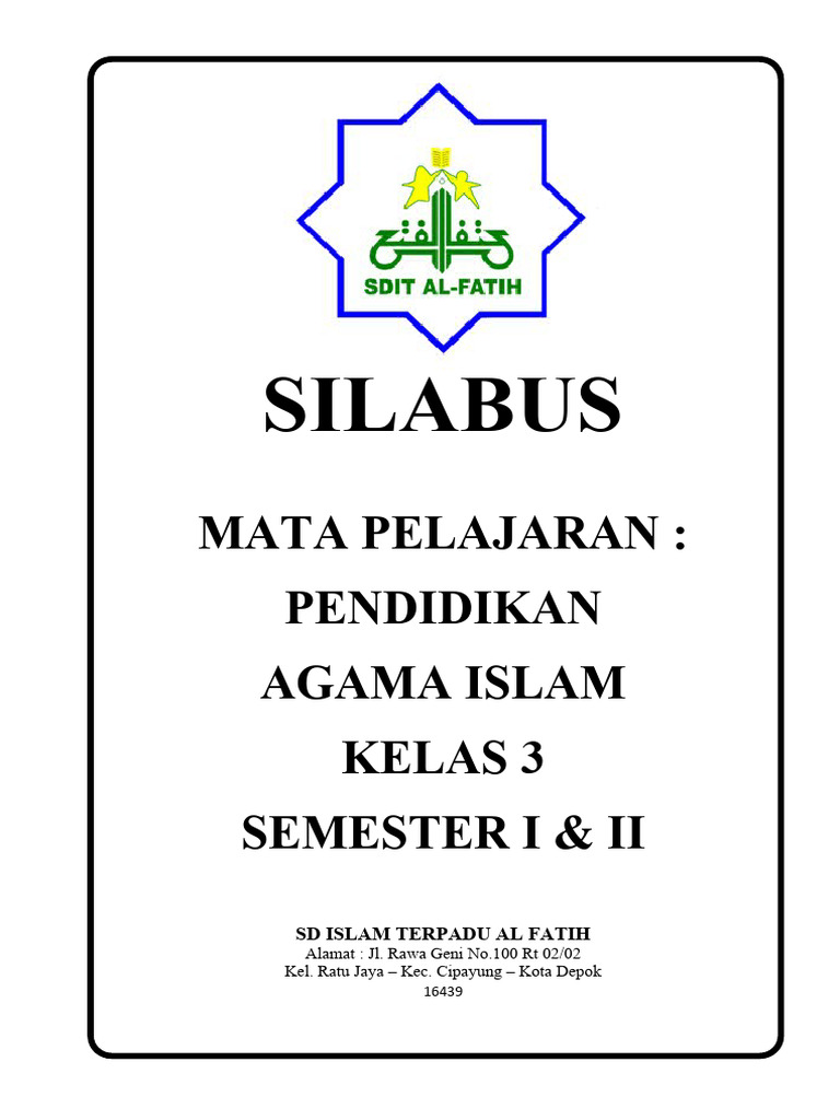 Silabus Pai Kelas 3 - La - Tansa' 212 | PDF