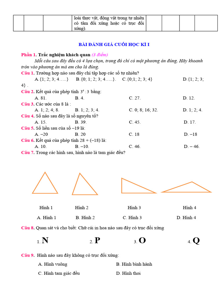 Tuyen Tap 05 de Kiem Tra Cuoi Hoc Ki 1 Toan 6 Canh Dieu Co Dap An Trang 6 | PDF