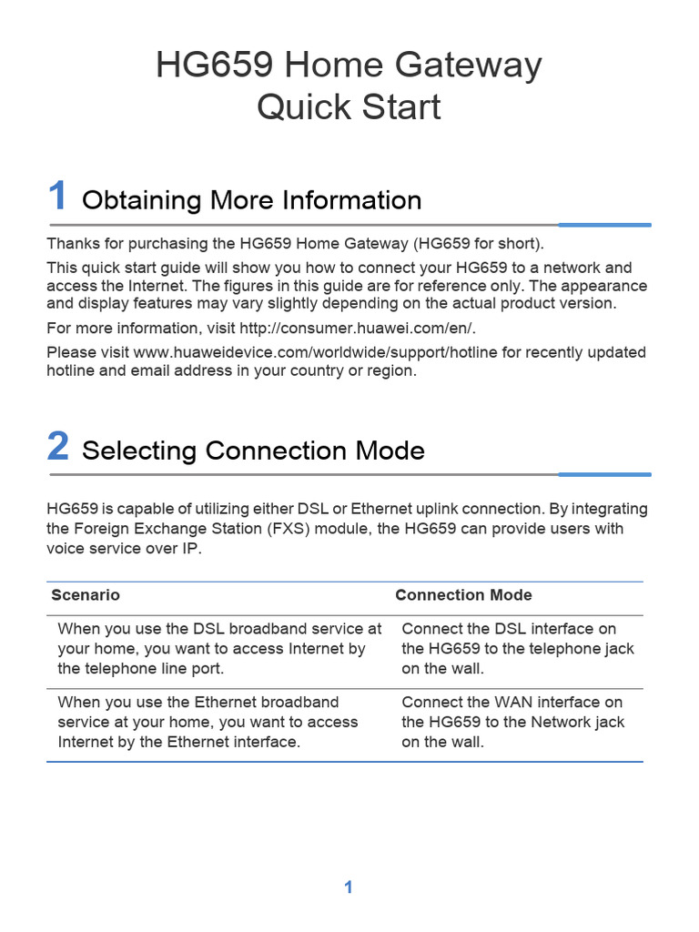 HG659 Home Gateway Quick Start 02 (Without 3G) | PDF | Wireless Lan ...