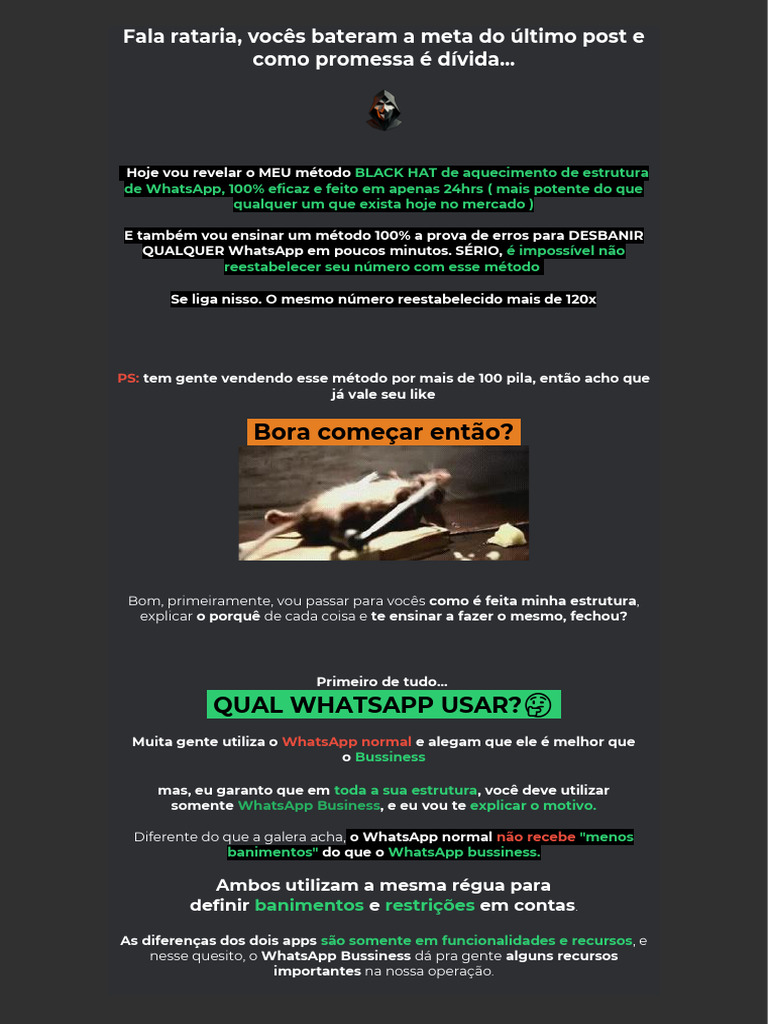 (Real) Whatsapp Inbanível em 3 Horas Com Esse Metódo Black Hat | PDF | Gmail | Aplicativo para ...